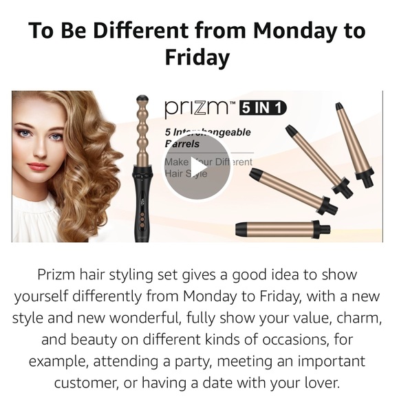 Prizm | Hair | Prizm 5in Curling Iron Wand Set | Poshmark